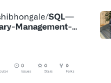 Github Sakshibhongale Sql Library Management System