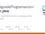 Github Codigosdeprogramacion Hash Java Generar Hash Md5 Y Sha1 En