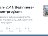 Github Piyush 2511 Beginners Python Program This Is Basic Level