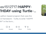 Happy Birthday Using Turtle Framework Python Happy Birthday Py At