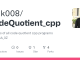 Github Ritik008 Codequotient Cpp Solutions Of All Code Quotient Cpp