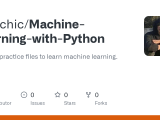 Github Joe Chic Machine Learning With Python Course Practice Files