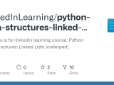 Github Linkedinlearning Python Data Structures Linked Lists Coderpad