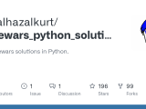 Github Hevalhazalkurt Codewars Python Solutions My Codewars
