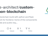 Github Code Architect Custom Python Blockchain A Core Blockchain