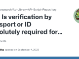 Is Verification By Passport Or Id Absolutely Required For This Api