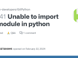 Unable To Import Git Module In Python Gitpython Developers Gitpython