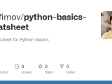 Github Danfimov Python Basics Cheatsheet A Cheat Sheet For Python Basics
