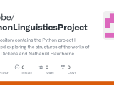 Github Tgubbe Pythonlinguisticsproject This Repository Contains The