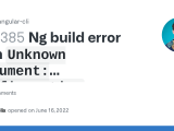 Ng Build Error With Unknown Argument Configuration Issue 23385