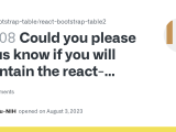 Could You Please Let Us Know If You Will Maintain The React Bootstrap