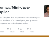 Github Kareemws Mini Java Compiler Mini Java Compiler That