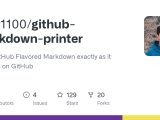 Github Jerry1100 Github Markdown Printer Print Github Flavored