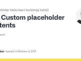 Custom Placeholder Contents Issue 81 React Bootstrap Table React