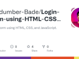 Github Aoudumber Bade Login Form Using Html Css And Javascript A