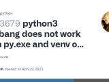 Python3 Shebang Does Not Work With Py Exe And Venv On Windows Issue