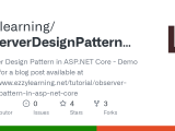 Github Ezzylearning Observerdesignpatterndemo Observer Design