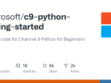 Github Microsoft C9 Python Getting Started Sample Code For Channel 9