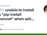 Unable To Install With Pip Install Pythonnet When Whl File For
