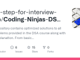 Github Next Step For Interview Prep Coding Ninjas Dsa Course Code And
