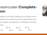 Github Animeshcoder Complete Python
