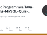 Github Curadprogrammer Java Swing Mysql Quiz Game Video Https