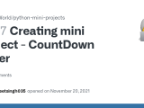 Creating Mini Project Countdown Timer Issue 537 Python World