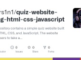 Github Dhars1n1 Quiz Website Using Html Css Javascript This
