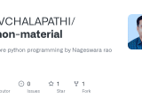 Github Mmvchalapathi Python Material From Core Python Programming By