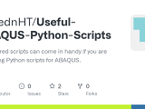 Github Saeednht Useful Abaqus Python Scripts The Shared Scripts Can