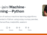 Github Sruti Jain Machine Learning Python Collection Of Various
