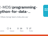 Github Ubc Mds Programming In Python For Data Science