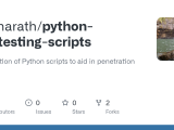 Github 0xbharath Python Pentesting Scripts A Collection Of Python