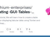 Github Xanthium Enterprises Creating Gui Tables Using Tkinter
