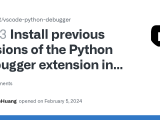 Install Previous Versions Of The Python Debugger Extension In Vscode