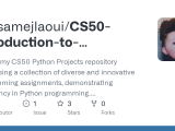 Github Bassamejlaoui Cs50 Introduction To Programming Using Python