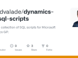 Github Davidvalade Dynamics Gp Sql Scripts A Useful Collection Of