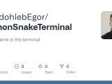 Github Tverdohlebegor Pythonsnaketerminal Snake Game In The Terminal