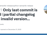Only Last Commit Is Read Partial Changelog And Invalid Version Bump
