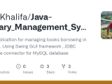 Github Amrkhalifa Java Library Management System Java Application