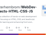 Github Eliezerhembrom Webdev Projects Html Css Js Explore A