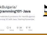 Github Hackbulgaria Programming101 Java Course Materials Problems