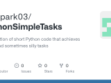 Github Rsbspark03 Pythonsimpletasks A Collection Of Short Python