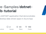 Github Azure Samples Dotnet Sqldb Tutorial A Simple Asp Net