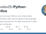 Github Arnavdev25 Python Practice Executive Summary Python Is An