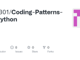 Github Pc2301 Coding Patterns In Python
