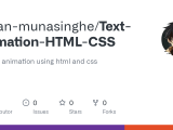 Github Oshan Munasinghe Text Animation Html Css Creative Animation