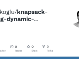 Github Bturkoglu Knapsack Using Dynamic Programming With Python