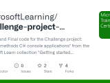 Github Microsoftlearning Challenge Project Create Methods In Csharp