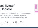 Github Project Flytrap Frogconsole Frog Frogconsole Is A